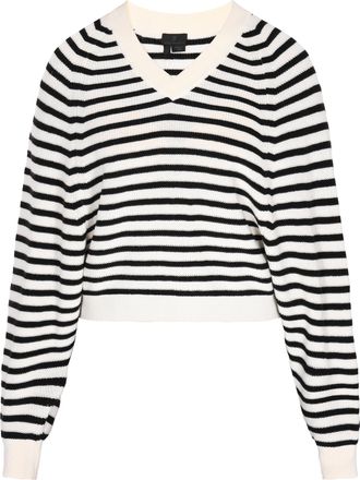 Dreimaster Dreimaster Pullover Frauen cremewei&szlig;er schwarzer Streifen