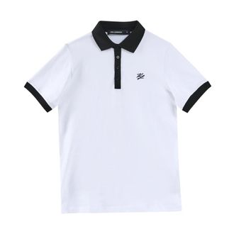 Karl Lagerfeld Polo Monogram - - Tops - Herren - Wei&szlig; - 2XL