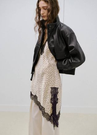 Mango Top en lingerie &agrave; pois &eacute;cru - Femme - S - MANGO