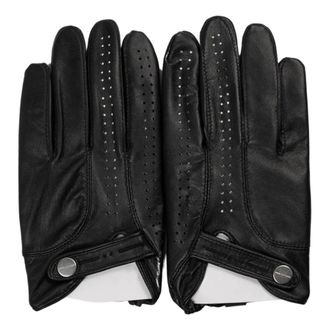 _J.L-A.L_ Schwarze Shungite Tracer Lederhandschuhe - - Accessories - Herren - Schwarzk - L/XL