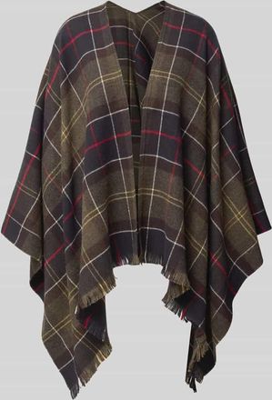 Barbour Poncho aus Wolle mit Fransenabschluss