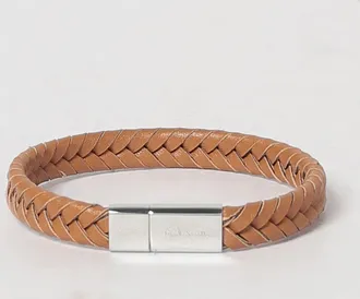 Paul Smith Armband aus geflochtenem Leder mit Magnetverschluss und graviertem Logo