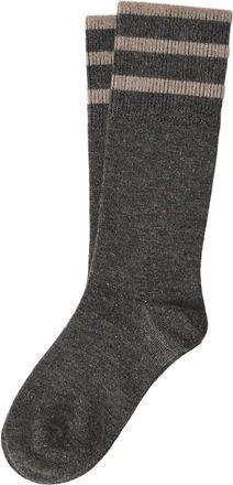 Brunello Cucinelli chaussettes à détails rayés - Gris