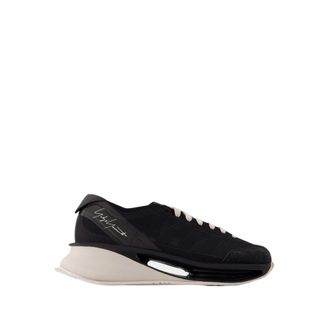 Yohji Yamamoto Schwarze Leder-Sneakers - Runde Spitze - - Shoes - Herren - Schwarzk - 39 EU