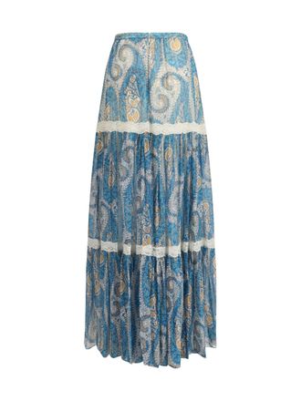 Etro Womens Silk Crepon Maxi Skirt X0809