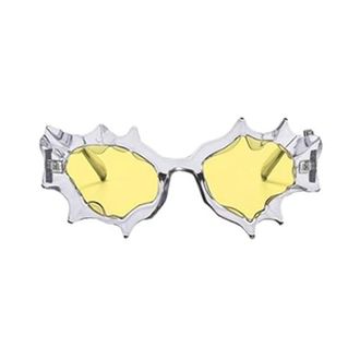 Generic Lunettes de soleil tendance Y2K pour femme - Lunettes de soleil tendance Y2K, lunettes de soleil &agrave; visi&egrave;re irr&eacute;guli&egrave;re, lunettes de soleil tendance Y2