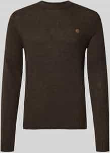 Mc Neal Slim Fit Strickpullover aus reiner Wolle mit Label-Stitching