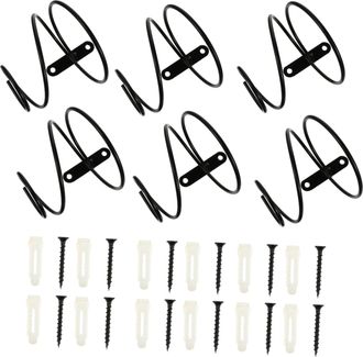 Lurrose 6 St&uuml;ck Teiliges Schwarzes Wand weinregal aus Stabilem Eisen Spiralf&ouml;rmiger Flaschenhalter Modularer Weinflaschenhalter f&uuml;r Bar Restaurant Wohnzimmer 