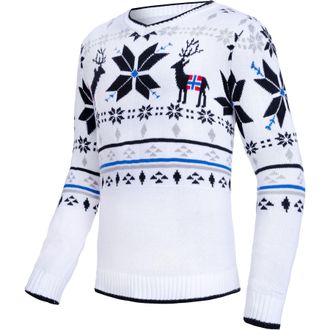Nebulus Herren Pullover Breen, Warmer Pullover, schicker Pullover im Norweger-Style (DE/NL/SE/PL, Alphanumerisch, 3XL, Regular, Regular, Weiß)