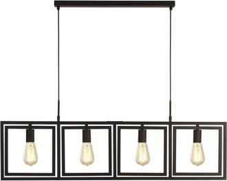 Searchlight PLAZA 4L Suspension barre métal noir mat orientable E27 max 60w