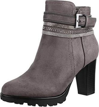 Elara Bottines Femmes Bottes à Cheville Chunkyrayan 2018 C292-1-Grey-39