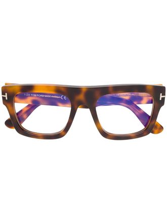 Tom Ford Eyewear lunettes de vue à monture rectangulaire - Marron