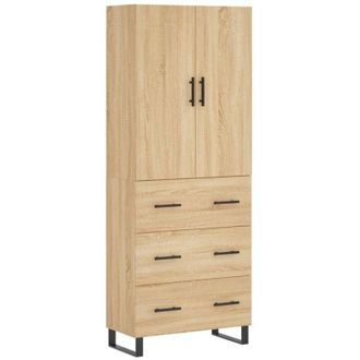 vidaXL Highboard Sonoma-Eiche 69,5x34x180 cm Holzwerkstoff Vidaxl