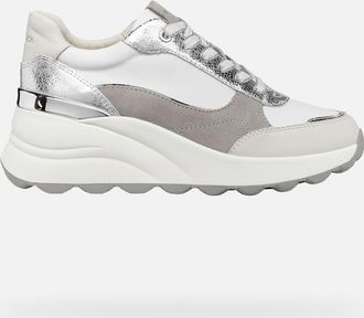 Geox Schuhe Spherica Ec13 Dame Wei&szlig;/silber