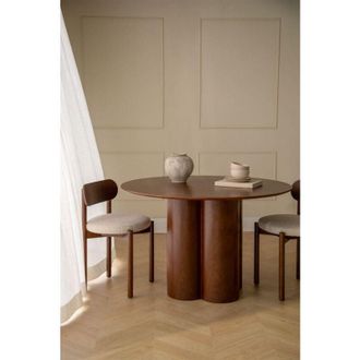 Sklum Runder Esstisch aus Holz (&Oslash;120 cm) Athena Walnuss Furnier