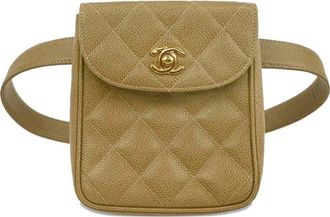 Chanel 1994-1996 gesteppte G&uuml;rteltasche - Nude