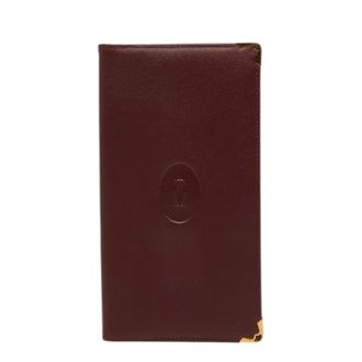 Cartier Portefeuille long bifold en cuir Must Line doccasion - Femme - Pre-owned - Rouge - Taille: ONE Size