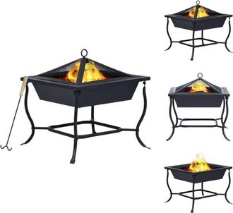 vidaXL Vidaxl - Kamine - Living Feuerstelle Schwarz 42x42x45 cm Stahl - Schwarz