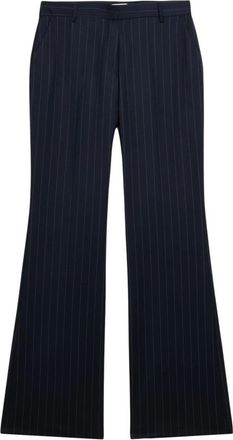 Oltre Femme, Pantalons, Bleu, Taille: 42 FR Pinstriped Flare Pants