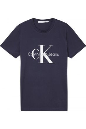 Calvin Klein Herren T-Shirt Kurzarm Core Monologo Slim Fit, Blau (Night Sky), XXL