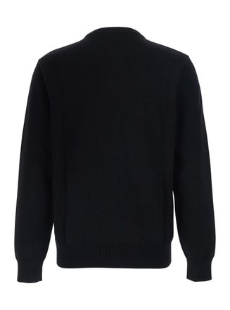Emporio Armani Mens Crew Neck Cotton Sweater Black Tops Top