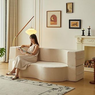 Generic Kompressionssofa im Wohnzimmer, zusammenklappbares Schlafsofa aus komprimiertem Schaumstoff, kleine Sofas for kleine R&auml;ume, waschbarer Bezug, for Wohn
