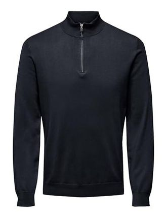 Only & Sons ONSWYLER Life LS Half Zip Knit Pull, Bleu Marine, XL Homme