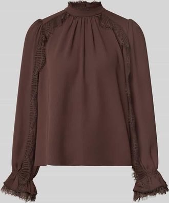 Marc Cain Regular Fit Bluse mit Spitzenbesatz