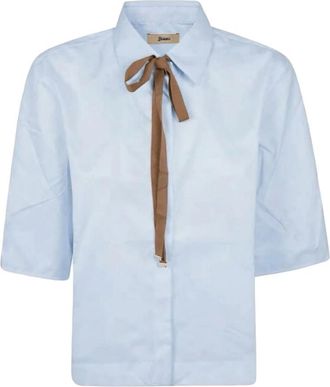 Herno Femme, Blouses et Chemises, Bleu, Taille: 42 FR Chemise Contemporaine Raffin&eacute;e