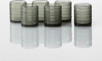 Fortessa Gl&auml;ser Set Jupiter (6er-Set) Universal Trinkgl&auml;ser im Vintage-Stil, Wassergl&auml;ser auch als Teelichthalter nutzbar, sp&uuml;lmaschinenfest, grau (Smoke)