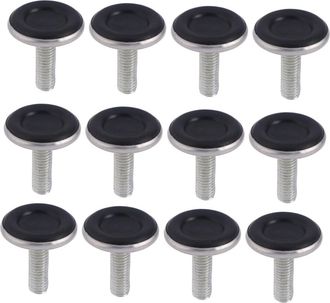 NUOBESTY 12 Stück Teiliges Höhenverstellbare Verschleißfeste und Korrosionsbeständige Nivellierfüße in Schwarz für Stuhl Tisch Schrank und Regal