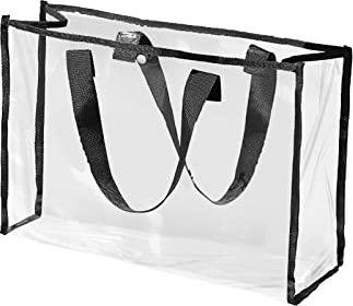 Generico Sac fourre-tout transparent multifonction pour plage, natation, stockage et lavage de cosm&eacute;tiques portable, Noir, Taille unique