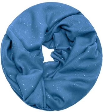 Glamexx24 Écharpe tube élégante et légère à paillettes - Couleur unie, bleu jeans, 180 cm x 75 cm