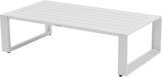 Hesperide Gartenrechteckiger Beistelltisch Allure Grau-Mineral & Weiß - 130 x 70 x 76 cm - Weiß