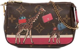 Louis Vuitton mini sac à main monogrammé Giraffe Christmas Pochette Accessoires (2017) - Marron