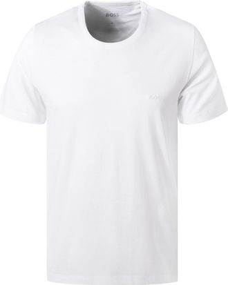 HUGO BOSS Herren T-Shirts weiß Reine Baumwolle unifarben