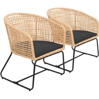 Happy Garden Set aus 2 Sesseln aus synthetischem Rattan mit Kissen RINA