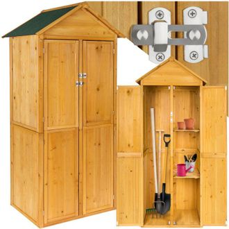 TecTake Tectake - Armoire de jardin Kadi 80,5 x 60 x 213,5 cm - marron