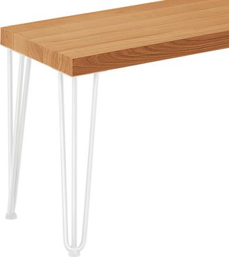 Lamofootwear Manufaktur Sitzbank Esszimmer Holzbank 30x160x47 cm, Möbelfüße Creative Weiss/Rustikal, LSB-01-A-003-160-9016Cr