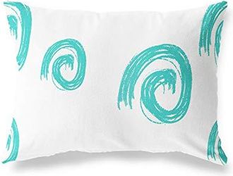 Bonamaison Le Jardin du Lin Kissen Zierkissenbezug Türkisweiß Kissenbezug, Weich Bequem, Für Zuhause Autos Büro Sofa Wohnzimmer Couch Schlafzimmer Dekor, 45x60 C