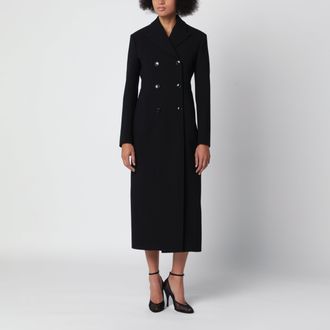 Alaia Ma&szlig;geschneiderter Mantel in Schwarz aus Wollcr&ecirc;pe