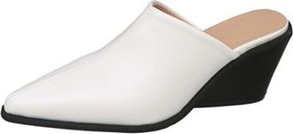 Generic Escarpins &agrave; talon &eacute;pais pour femme - Bout pointu - Mocassins &agrave; enfiler - Dos nu - Chaussures classiques pour mariage, f&ecirc;te, blanc, 38 EU