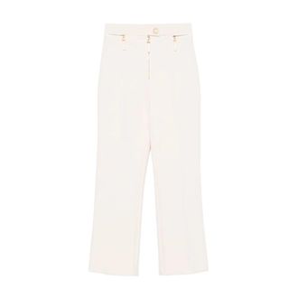 Elisabetta Franchi Double Crepe Hose - - Trousers - Damen - Wei&szlig; - L