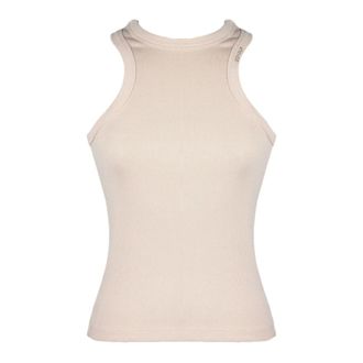 Dondup Femme, Tops, Rose, Taille: 38 FR Ribbed Cotton Tank Top