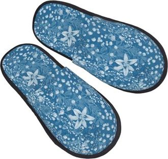 Generic Fleur Avec De Grandes Fleurs Homme Femme Slippers Confortable Chaussons Peluche Pantoufles Pour Maison Hiver Automne M