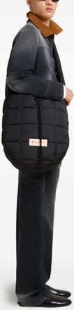 Marni sac porté épaule à design matelassé - Noir
