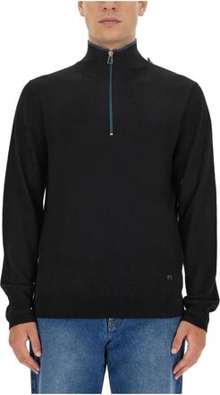 Paul Smith Homme, Pulls, Noir, Taille: XL Embroidered Logo Merino Jumper