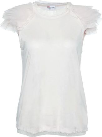 Valentino t-shirt &agrave; d&eacute;tails volant&eacute;s - Rose