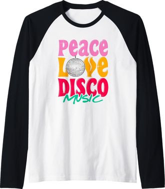 So Cool Designs Spa&szlig;, Frieden, Liebe Disco-Musik Retro Raglan