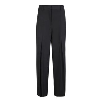 Burberry Schwarze weite Wollhose Ss23 - - Trousers - Damen - Schwarzk - 2XS